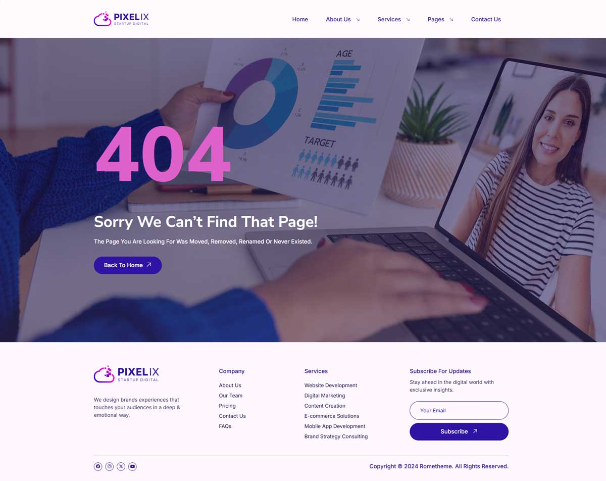 Pixelix - Startup Digital Agency Elementor Template Kit by Rometheme